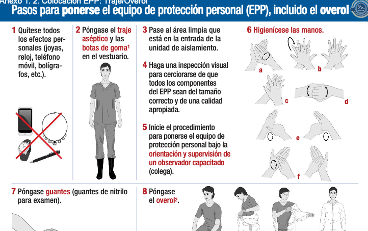 Pasos para ponerse el equipo de protección personal (EPP), incluido el overol - Comunidad ...